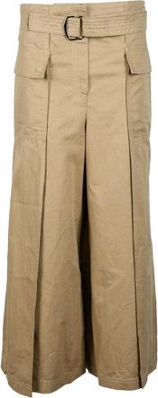 Max Mara Femme, Pantalons, Brun, Taille: 40 FR Pantalon Weekend Coton Lin