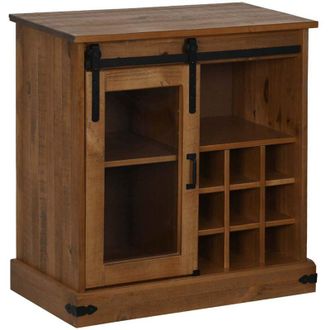 vidaXL Sideboard halden mit Schiebetür 80x40x80 cm Massivholz - Vidaxl