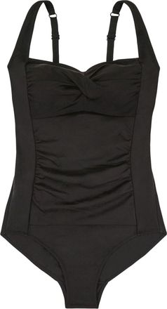 Dorina Fiji Sculpting Badeanzug Leicht Gepolstert, Drahtlos, Mittlere Kontrolle, Bauchformung, Vorderer Drehdetails, Verstellbare Träger, Schwarz