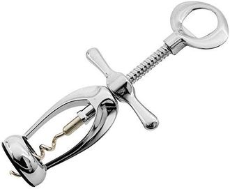 Fackelmann Fackelmann Glockenkorkenzieher, Öffner mit Rotor-Funktion, 2in1 - auch als Kapselheber geeignet (Farbe: Silber), Menge: 1 Stück