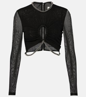 Dion Lee Verziertes Cropped-Top aus Jersey