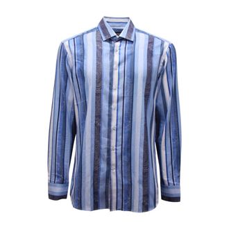 Etro Baumwoll-Jacquard-Hemd - - Shirts - Herren - Blau - L
