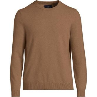 Lands End Kaschmirpullover mit rundem Ausschnitt, Herren, Gr&ouml;&szlig;e:52-54 tall, Braun, Kaschmir, by Lands End