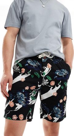 Superdry Bermuda - Noir aya &agrave; fleurs