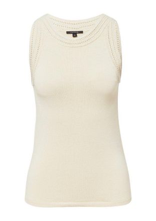 Comma Rundhalspullover Strickpullunder Weiches Strick-Top mit Ajourmuster