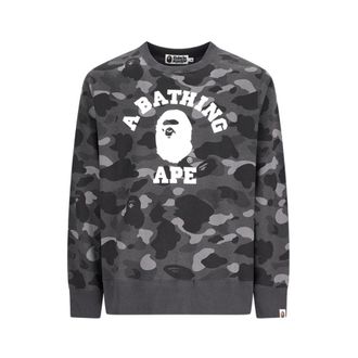 A Bathing Ape Camo College Crewneck SW - - Sweatshirts & Hoodies - Herren - Schwarzk - M