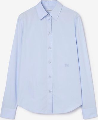 Burberry Chemise habill&eacute;e droite en popeline de coton, Size: 04