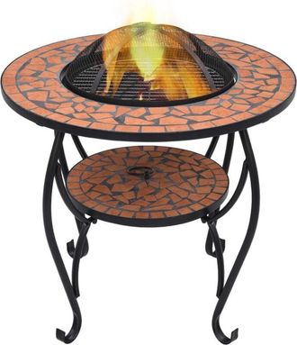 vidaXL Feuertisch Mosaik Keramik Terracotta 68 cm - Vidaxl