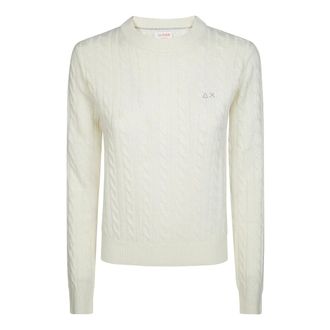 Sun 68 Damen, Strickwaren, Wei&szlig;, LGr&ouml;&szlig;e