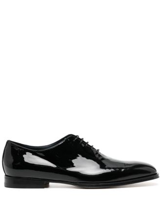 Moreschi Oxford-Schuhe aus Lackleder mit Logo-Pr&auml;gung - Schwarz