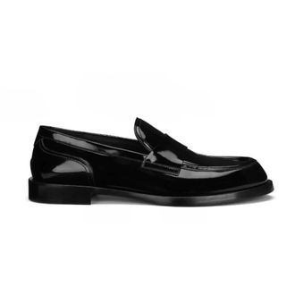 Dolce & Gabbana Loafer aus Lackleder - - Shoes - Herren - Schwarzk - 43 EU
