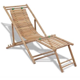vidaXL Vidaxl - Chaise de terrasse dext&eacute;rieur avec repose-pied Bambou