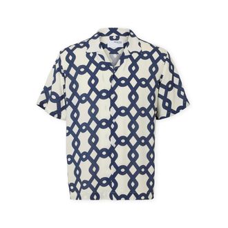 Selected Relax-Vero Shirt - Egret/Geo
