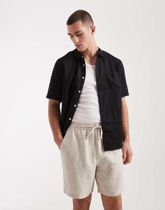 Cotton On Short d&eacute;contract&eacute; en lin - Gr&egrave;ge-Neutre