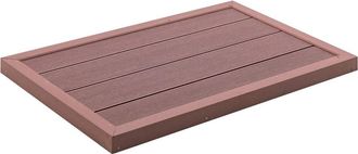 Festnight Bodenelement Gartendusche Pooldusche Fu&szlig;matte Schwimmbadleiter f&uuml;r Solardusche Braun 101x63x5,5 cm WPC