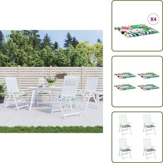 vidaXL Coussins de chaise de jardin lot de 4 multicolore 50x50x3 cm - Coussin De Chaise - Coussin Exterieur - Coussin Jardin - Coussin D&eacute;coratif - Coussin