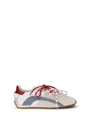 Dsquared2 Mens Sneakers Calf Leather White-Denim-Red Trainers White/denim/red