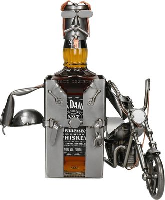 Metalika Metalika Whiskey Flaschenhalter, Harley Whiskey 15x24x30 cm Alkoholst&auml;nder, Metallm&auml;nnchen, Handarbeit, Handmade, Stahlfigur Motorrad, Geschenkidee, H