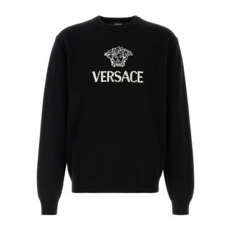 Versace Intarsia Cashmere Strickpullover - - Knitwear - Herren - Schwarzk - M