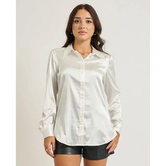 Silvian Heach Femme, Blouses et Chemises, Blanc, Taille: 44 FR Chemise &agrave; Manches Longues