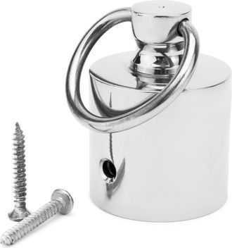 NKlaus Maritim Seilendst&uuml;ck mit Ring f&uuml;r 30mm Tau aus Messing verchromt Dekoration 11831