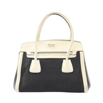 Prada Pre-owned Canvas Saffiano Leder Handtasche - - Pre-owned - Damen - Schwarzk - ONE SIZE