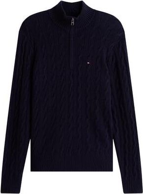 Tommy Hilfiger Pull col zipp&eacute; en laine m&eacute;lang&eacute;e