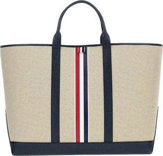 Thom Browne Homme, Sacs, Beige, Taille: ONE Size RWB Stripe Oversized Tool Tote