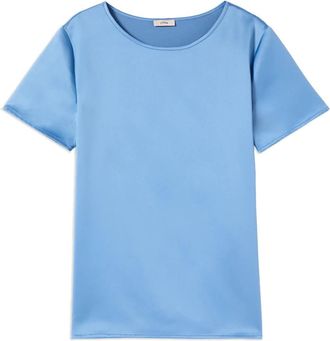 Oltre Zweistoffiges T-Shirt - - Tops - Damen - Blau - L