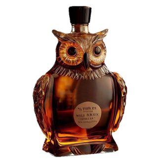 Generico Whisky-Dekantierflasche - Vintage- mit Eulen-Design, 350 ml, Wein-Lik&ouml;r-Dekanter, Tischzubeh&ouml;r f&uuml;r Bar, dekorative Flasche f&uuml;r Zuhause, Party