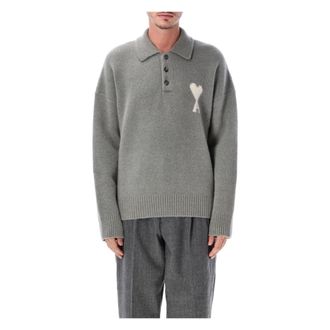 Ami Polo Ami de Coeur - - Knitwear - Herren - Grau - S