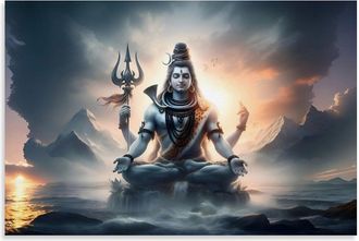 Generic Shiva Lord Art, Kunstwerk-Poster, Geschenke, Leinwand, Gemälde, Wandkunst, Dekoratives Bild, Drucke, Moderne Dekoration 12x18inch(30x45cm)
