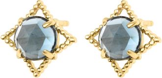 Edenly Thaléa Ohrstecker - 9-karätiges Gelbgold und Blautopase