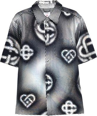Casablanca Homme, Chemises, Noir, Taille: S Pearlescent Monogram Denim Shirt