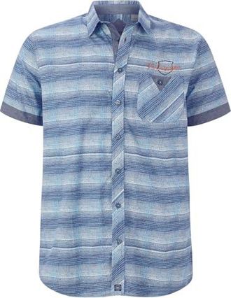 Jan Vanderstorm Homme Chemise &Agrave; Manches Courtes Mertrich Bleu, 7XL (XXXXXXXL) - 55/56