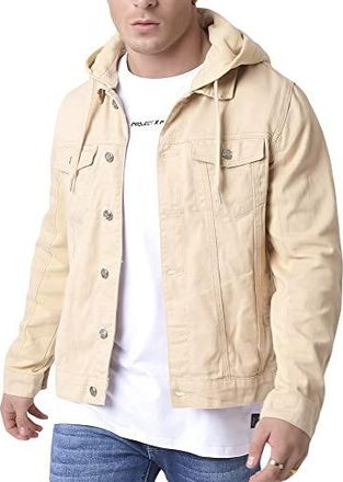 Project X Paris Veste style Denim avec capuche amovible Ivoire S