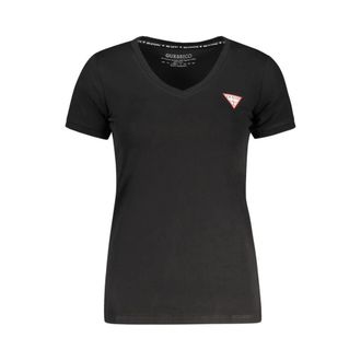 Guess Schwarzes Baumwoll-T-Shirt mit Kurzen &Auml;rmeln - - Tops - Damen - Schwarzk - S