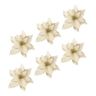 Cabilock 6St Weihnachtsblume Mini-k&uuml;nstliche Blumen Weihnachtsbaum Weihnachtsstern k&uuml;nstliche bl&uuml;ten Artificial Blumengirlande gef&auml;lschte Blumen Blumendekor Si