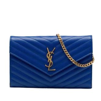 Saint Laurent Pre-owned Wallet on Chain - Femme - Pre-owned - Bleu - Taille: ONE Size