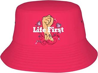 Generic Mode Chapeau de Pêcheur La Vie dabord Pecheur Chapeaux Casual Beach Sun Hat pour Filles Adultes Plage