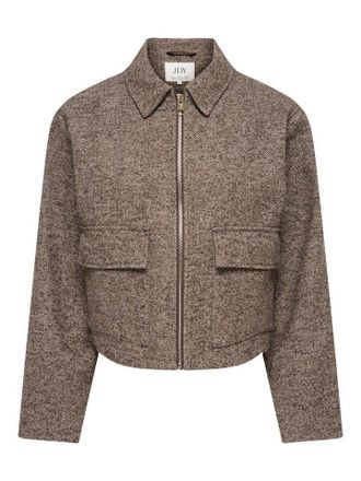Jacqueline de Yong Kurzjacke JDYVINGA HERRINGBONE JACKET OTW YFM Kunstfaser, Fischgratmuster