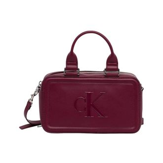 Calvin Klein Femme, Sacs, Rouge, Taille: ONE Size Sac &agrave; main avec bandouli&egrave;re et fermeture &eacute;clair