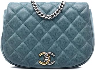 Chanel Hobo Bags - Small Quilted Caviar Casual Pocket Flap - Gr. unisize - in Blau - f&uuml;r Damen