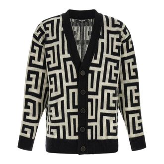 Balmain Monogram Cardigan - - Knitwear - Herren - Mehrfarbig - M