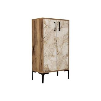 Dmora Schuhschrank Helios 60x35x111 cm, Braun, 8 Paare, 3 Ablagen