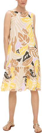 s.Oliver Black Label Damen 2150943 Chiffon Kleid, Creme|Mehrfarbig 02A4, 44