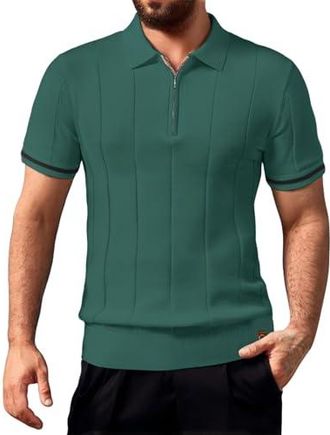 Generic Polo l&eacute;ger et respirant pour homme, coupe classique, d&eacute;contract&eacute;, vintage, boutonn&eacute;, confortable, extensible, t-shirts dext&eacute;rieur, vert menthe, XXL