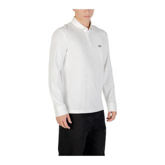 A|X Armani Exchange Langarm-Poloshirt mit Rundhalsausschnitt - - Tops - Herren - Wei&szlig; - S