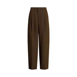 Alberta Ferretti Femme, Pantalons, Brun, Taille: 40 FR Pantalon Palazzo Coupe Large Textur&eacute; Nid dAbeille