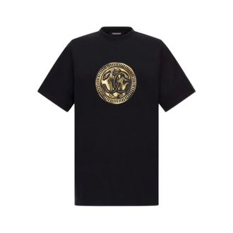 Roberto Cavalli Homme, Tops, Noir, Taille: XS T-shirt imprim&eacute; patchwork bandana